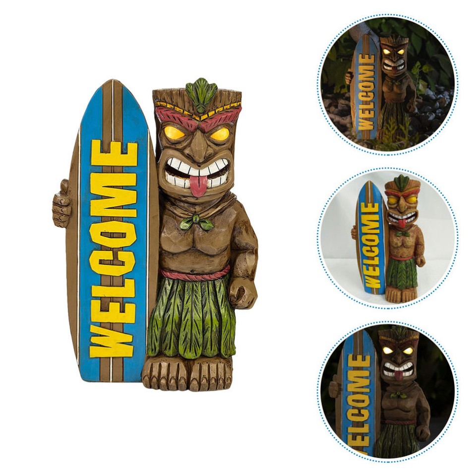 Hawaiian Figurines Home Ornament Decor Tiki God Statue Slogan Household ...