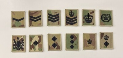 Rank Badge MTP Multicam LCPL, CPL, SGT, STAFF, WO2 RQMS, OFFICER ...