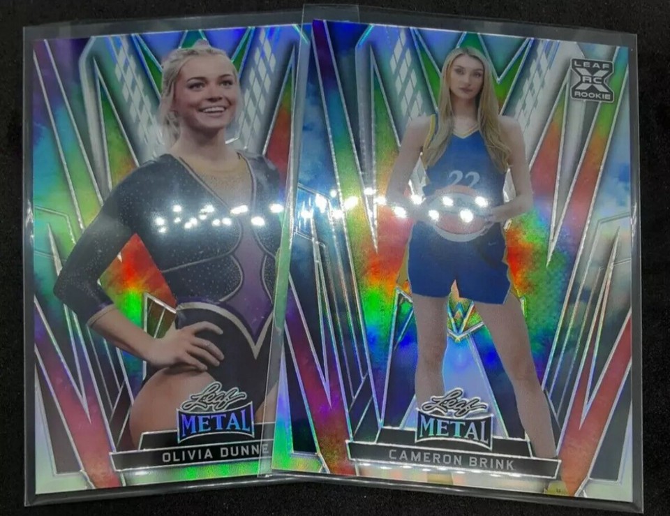 SET OF 5 2024 LEAF METAL WOMEN OF SPORT PROMO LIVVY DUNNE ALEX MORGAN ...