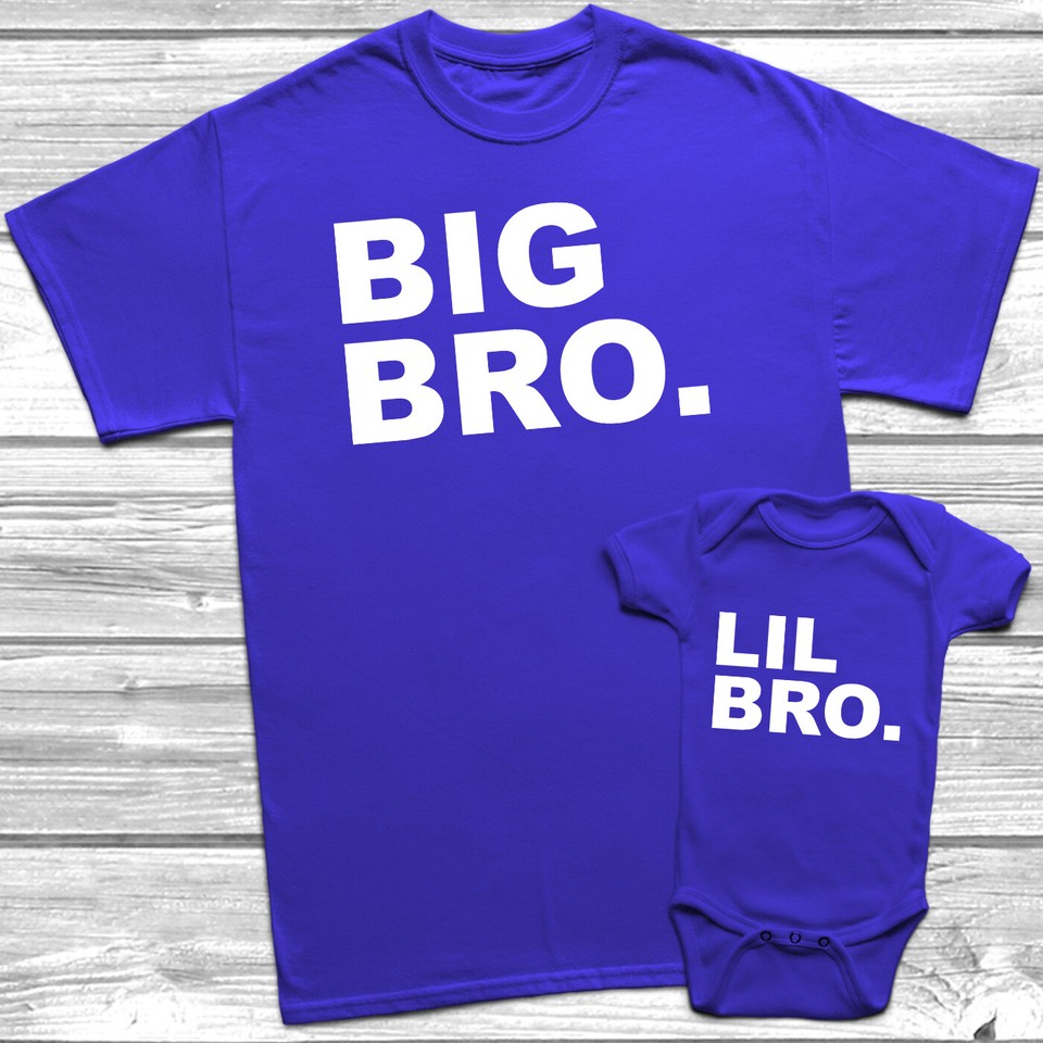 Big Bro Lil Bro T-Shirt Kids Baby Grow Brothers Outfits Brother Little ...
