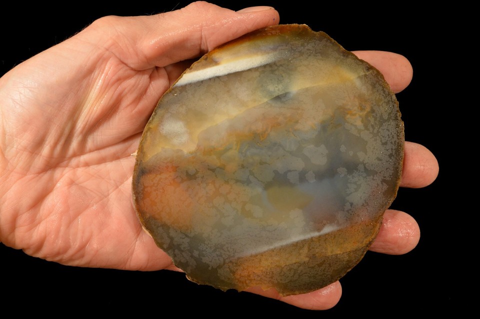 RARE 1960's Agate Geode Slab 5" x 5" Lapidary Cabbing Rough Slice Rock ...