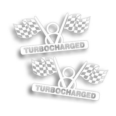 2X Turbocharged V8 Engine Decal, Race Hot Rod Muscle Classic Turbo ...