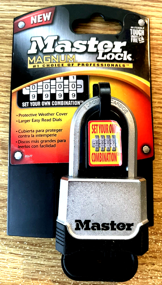 Master Lock Magnum M175XDLF Silver Heavy Duty Outdoor Combination Lock ...