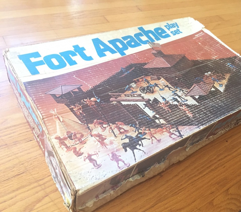VINTAGE MARX FORT APACHE PLAYSET TOY PIONEERS INDIANS BOX | eBay