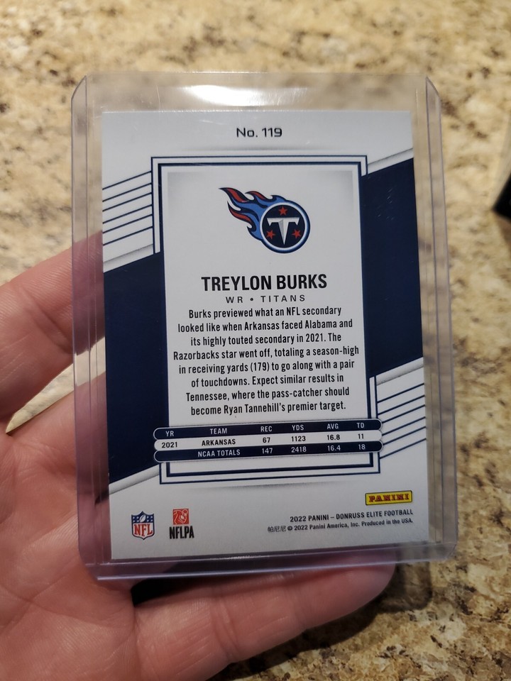 💥2022 Donruss Elite Treylon Burks PINK Parallel Rookie Card RC Titans ...