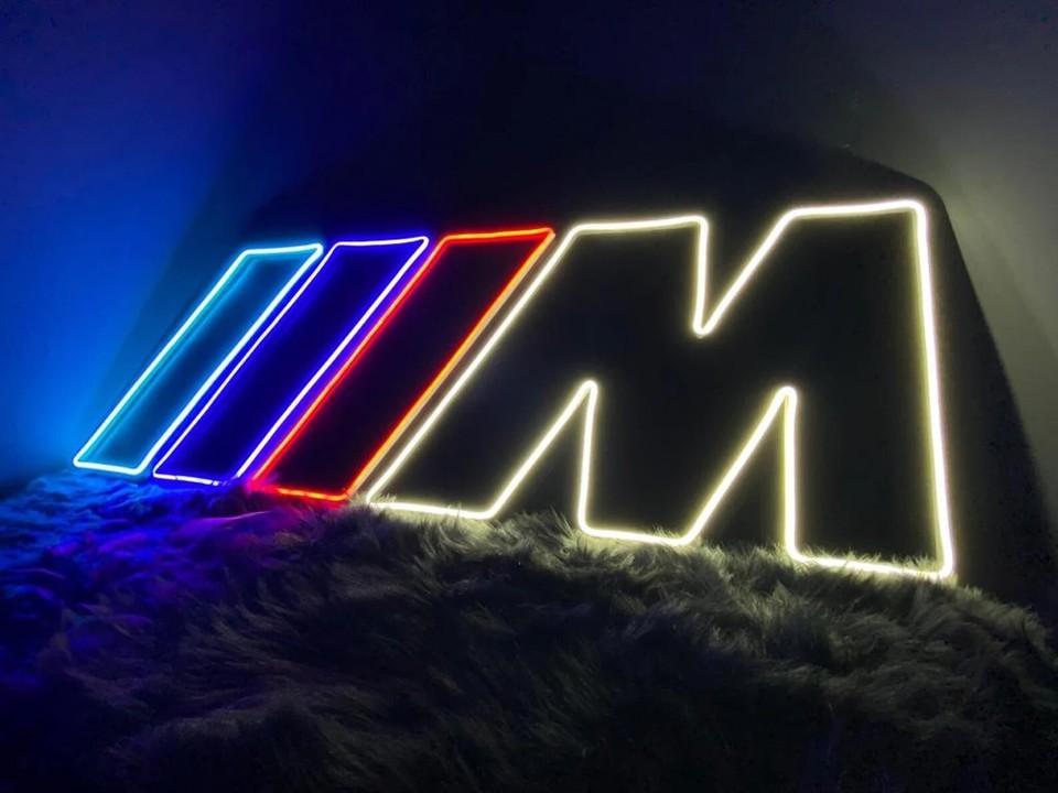 Bmw M Logo Car Neon Sign Car Logo Custom LED Light Game room Bedroom ...