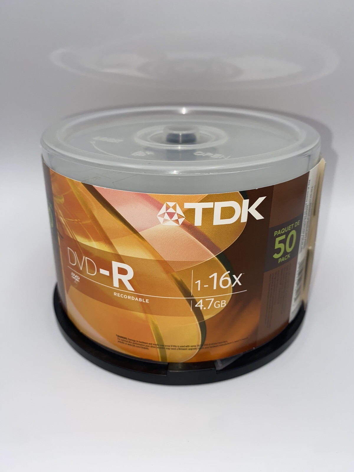 TDK DVD-R 50 Pack 1-16x 4.7GB Recordable Discs Spindle Orange Pack New ...