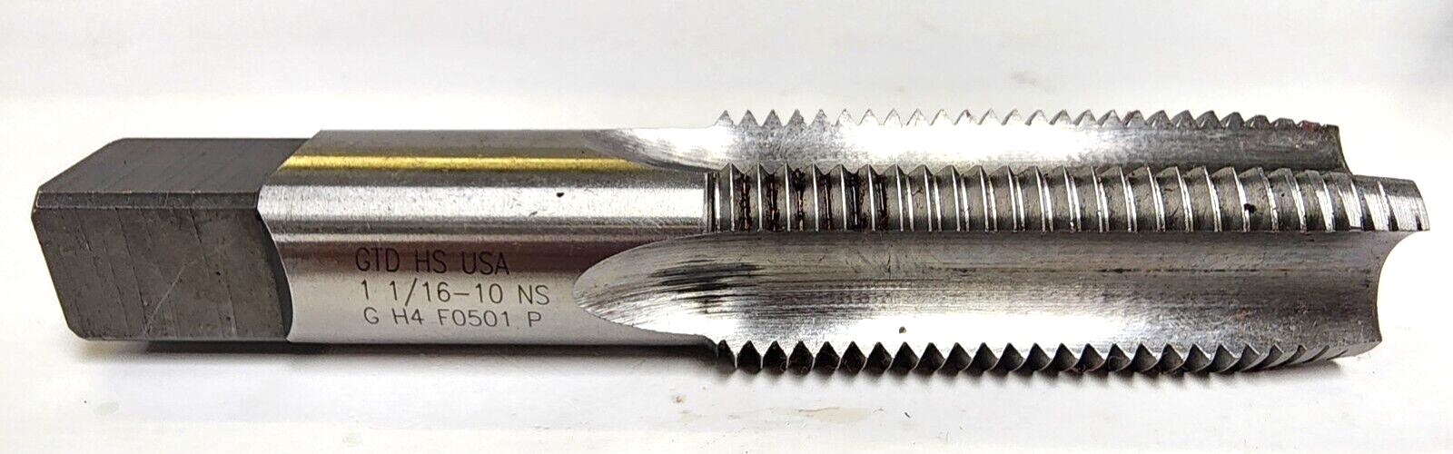 GTD THREAD TAP 1-1/16"-10NS 2-5/8" THREAD LENGTH 5-1/8" OAL 4-FLUTES HS ...