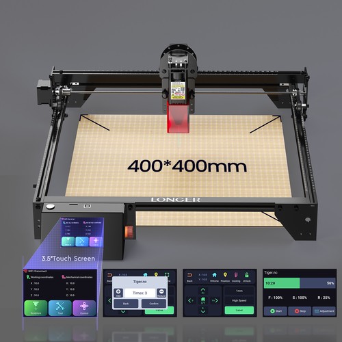 LONGER RAY5 10W DIY Laser Engraver/Cutter With 3.5" Touch Screen 400 x ...