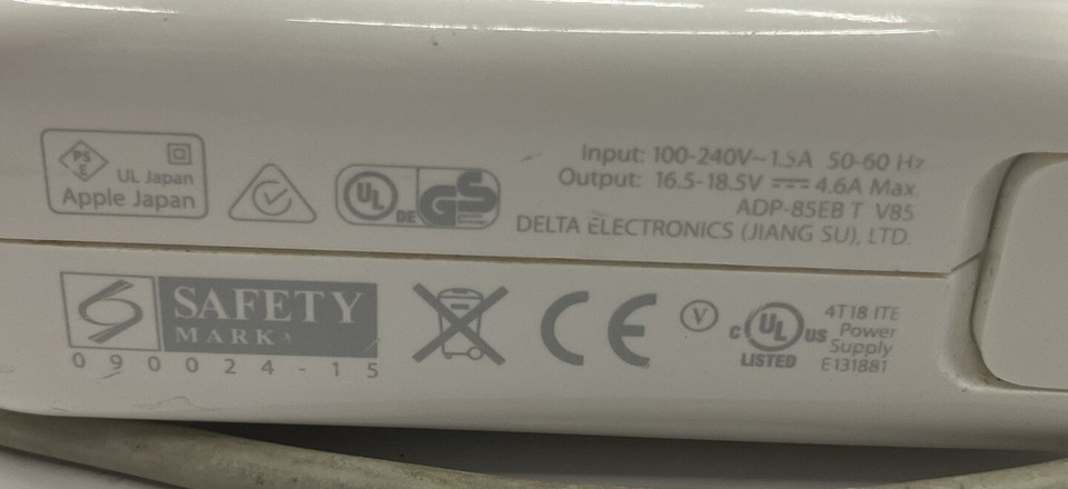 Genuine Apple MagSafe 85W 18.5V/4.6A AC Adapter- A1343 | eBay