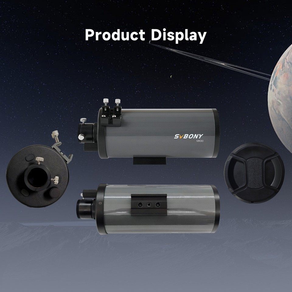 SVBONY MK90 Maksutov-Cassegrain Telescope 1250/90mm Lunar Planetary ...