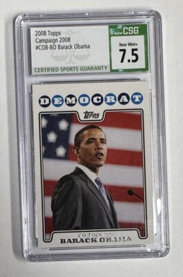 2008 Topps Campaign Barack Obama #C08-BO CSG NM+ 7.5 | eBay