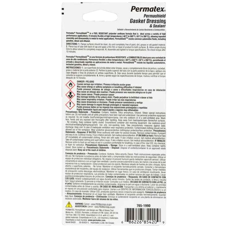 Permatex PermaShield 85420 Fuel Resistant Gasket Dressing & Flange ...