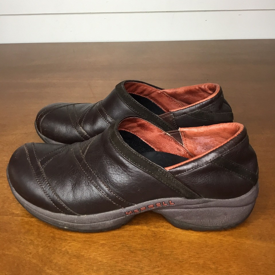 Merrell Primo Patch Clogs J63796 Brown Slip On Comfort Shoes Womens ...