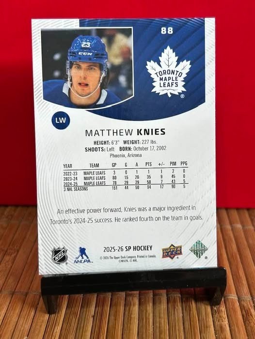Matthew Knies Toronto Maple Leafs 2025-26 SP Hockey Upper Deck #88 | eBay