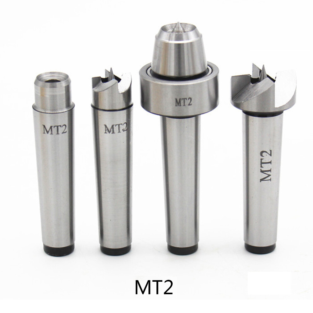 4pcs MT2 Wood Lathe Live Center Set Drive Spur Cup MT2 Arbor with ...