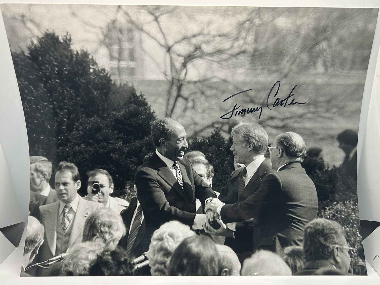 Jimmy Carter Signed 11x14 Peace Accords Image Rare Full Signature POTUS ...