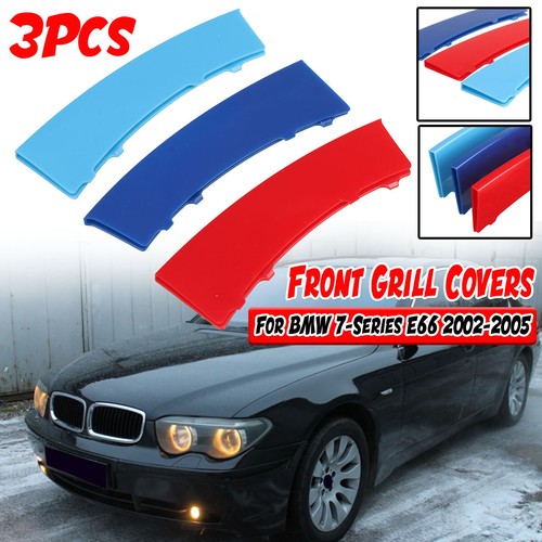 3x For BMW 7 E66 Accessories 2002-2005 Front Grille Grill Cover Strips ...