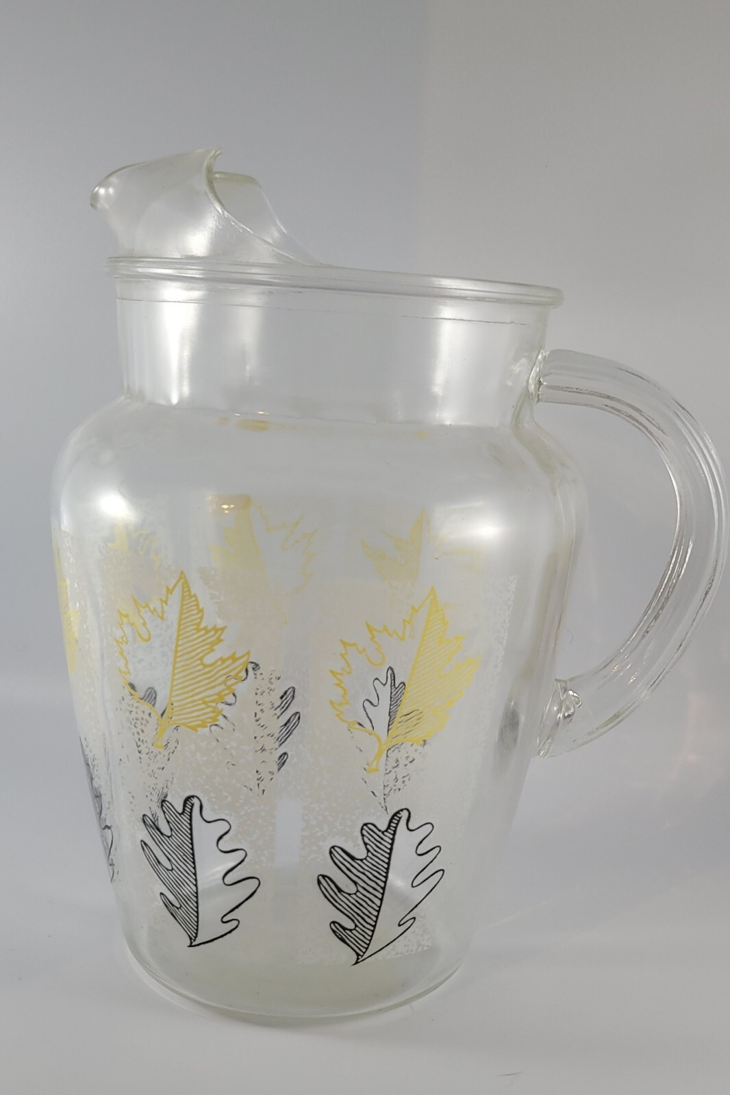 Vintage Anchor Hocking Oak Leaf Fall Clear Pitcher with Ice Brim. | eBay
