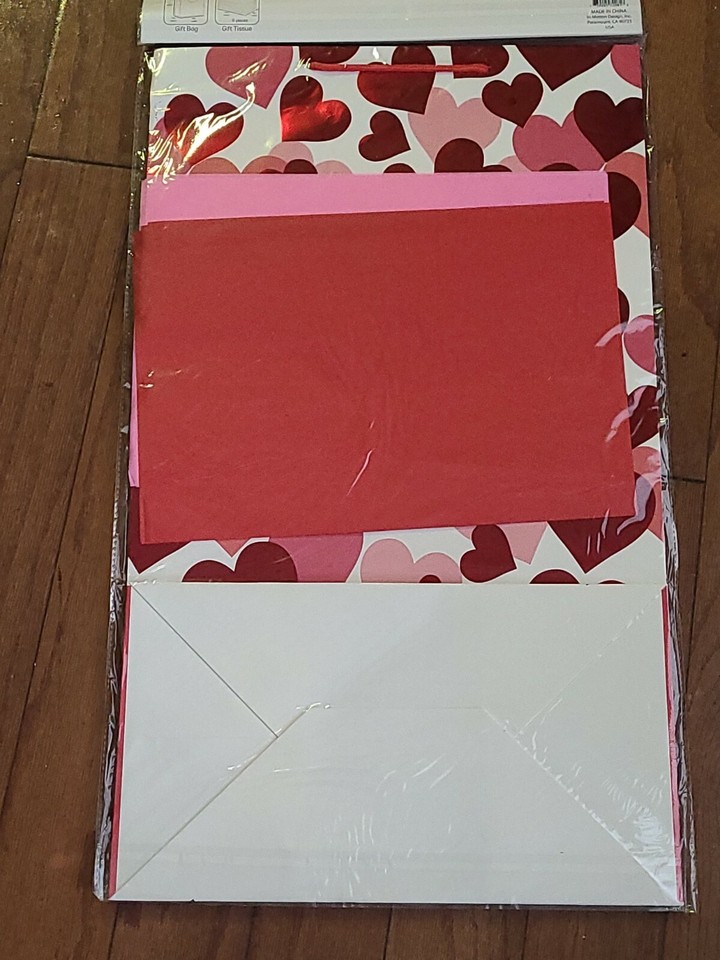 Happy Valentine's Day Jumbo Gift Bag set (24x14× base 8) includes ...