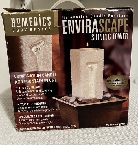 Homedics Body Basics Relaxation Candle Fountain Envirascape Glowing ...