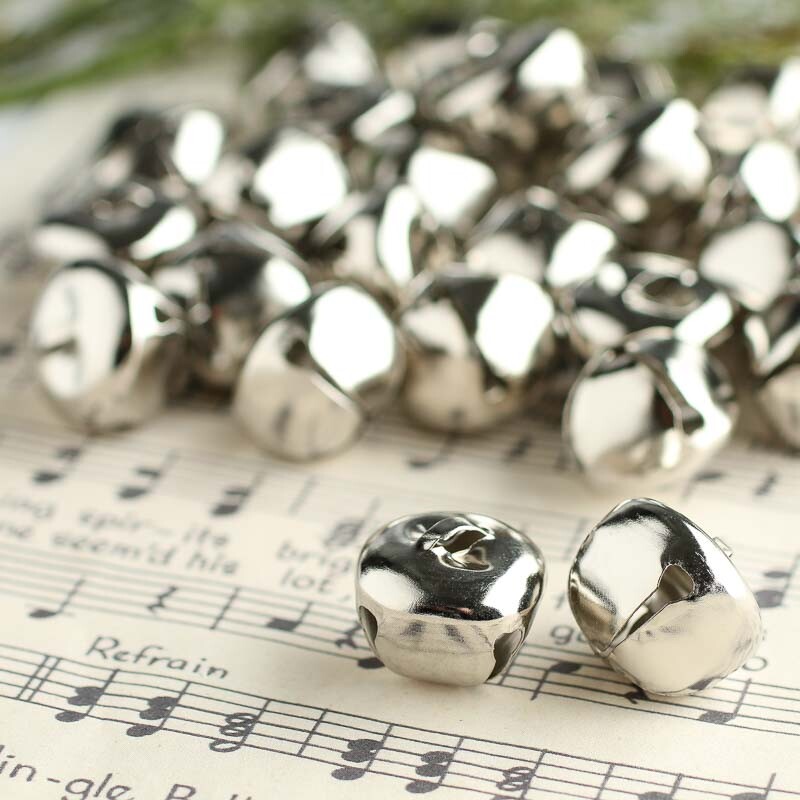 Package of 90 Shiny Silver 20mm Jingle Bells for Embellishing and ...