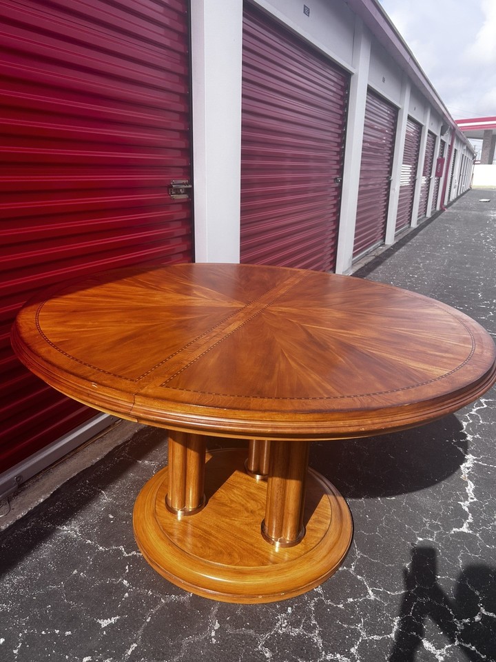 Vintage Flame Mahogany Oval Dining Table Extendable Pedestal Reeded ...