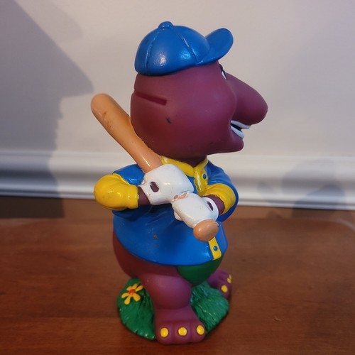 1992 Lyons Barney The Purple Dinosaur "Batter Up" Baseball Coin Bank No ...