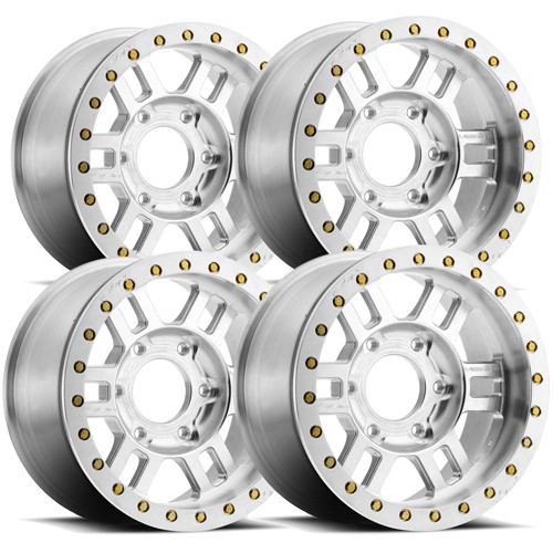 (4) Vision 398BL Manx Beadlock 17x8.5 5x4.5" -15mm Machined Wheels Rims ...