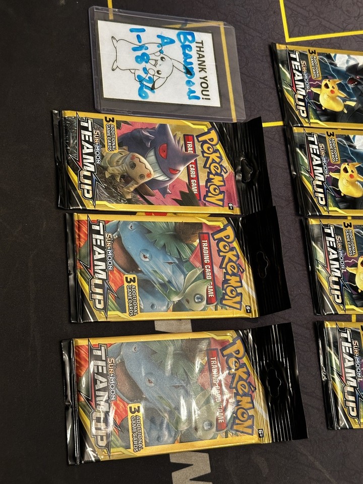 Sun Moon Team Up Tag Team 3-Card Booster Packs New Full Art Set Long ...