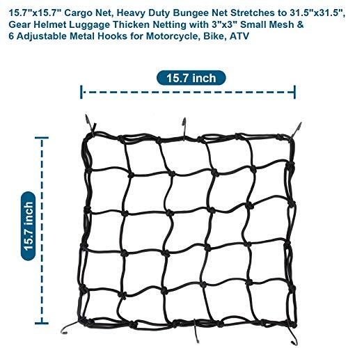 2Pack15.7 x15.7 Cargo Net Made of Rubber Heavy Duty Bungee Net ...