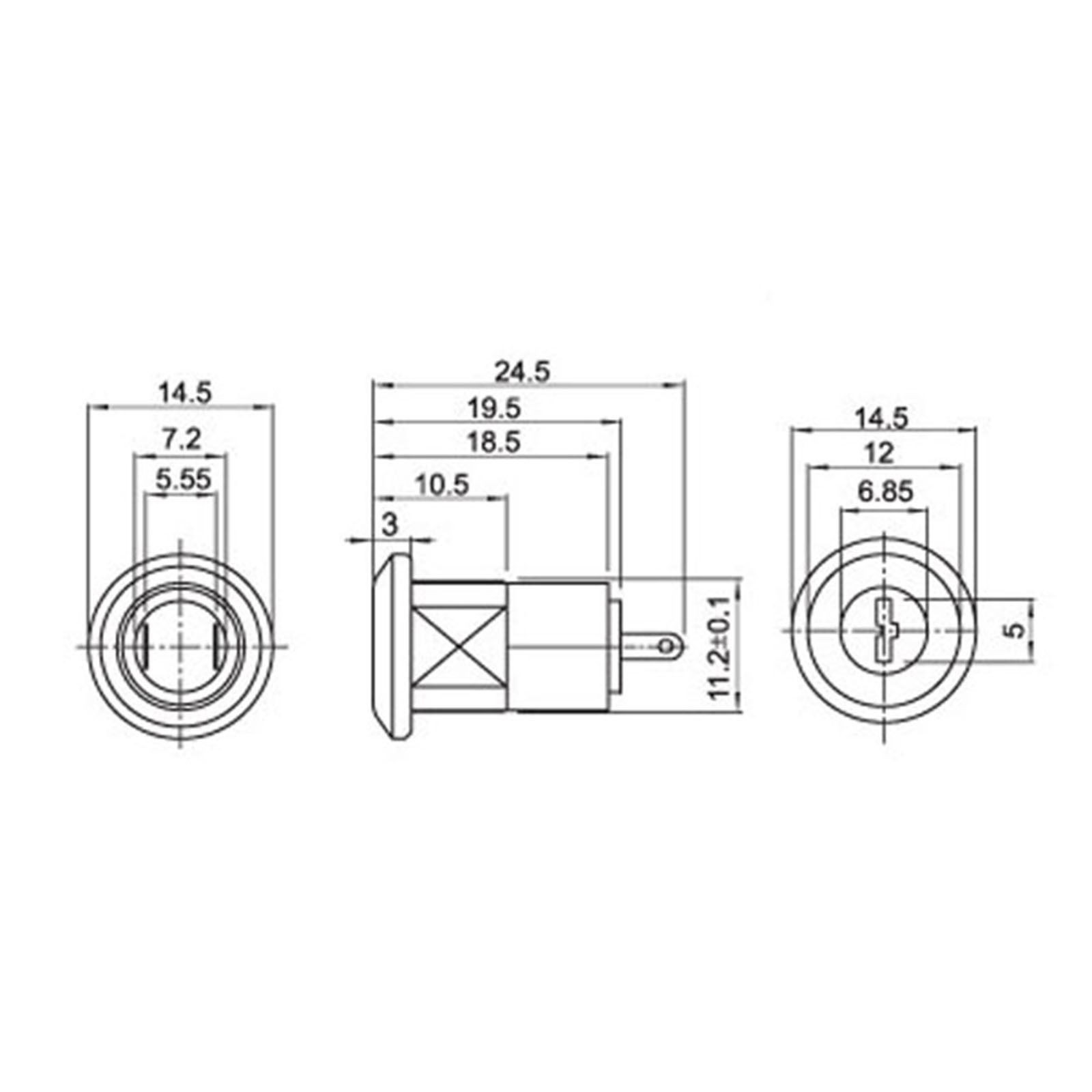 2Set Key Switch OFF-ON Lock Metal Toggle Lock Security KS-02 Electronic ...