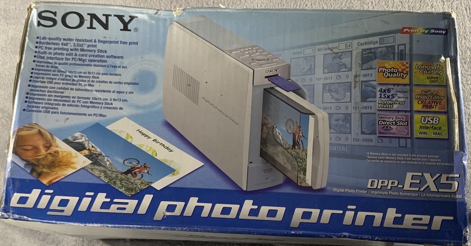 Sony DPP-EX5 Digital Photo Thermal Printer W/ Dye-Sublimation ...