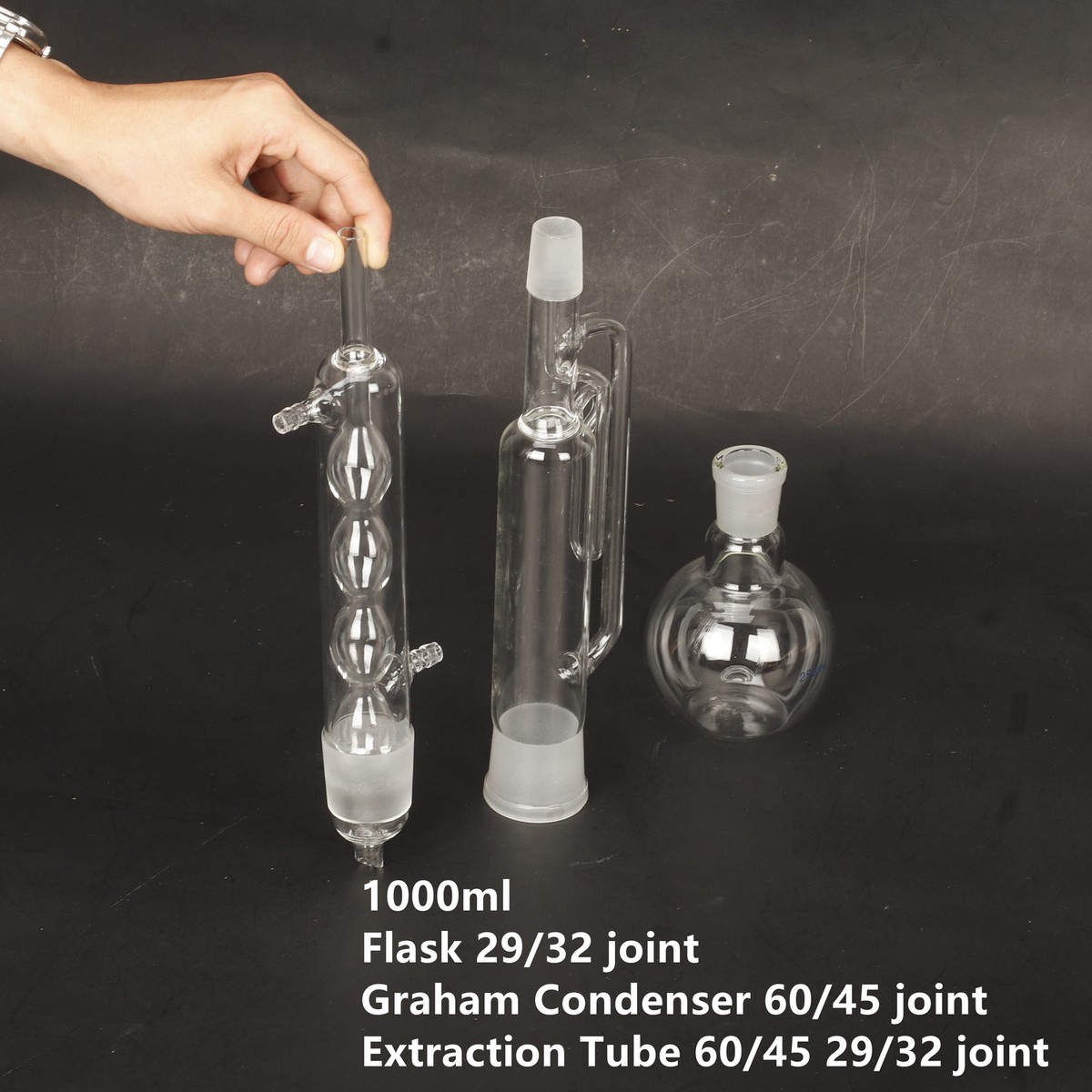 Borosilicate Glass Laboratory Condenser 24/40 Joints Laboy Glass Liebig ...