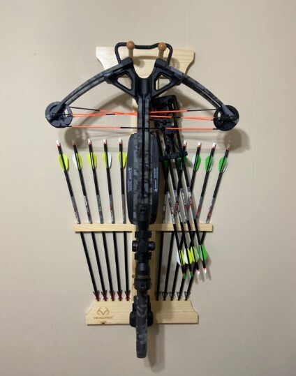Crossbow Display Case Holder Wood 10 Arrow Bow Hunting Peg Hook Gun ...
