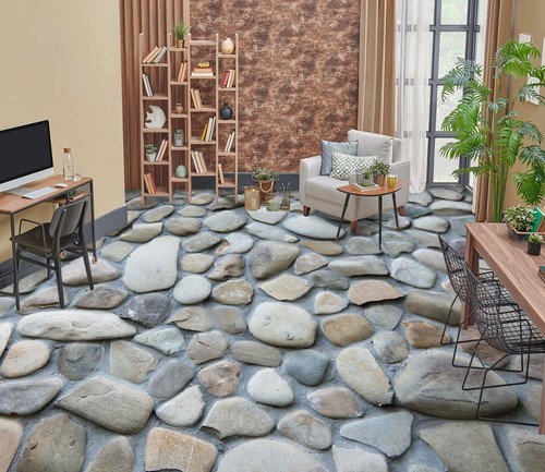 3D Brown Stone Fragments O14 Floor WallPaper Murals Wall Print Decal 5D ...