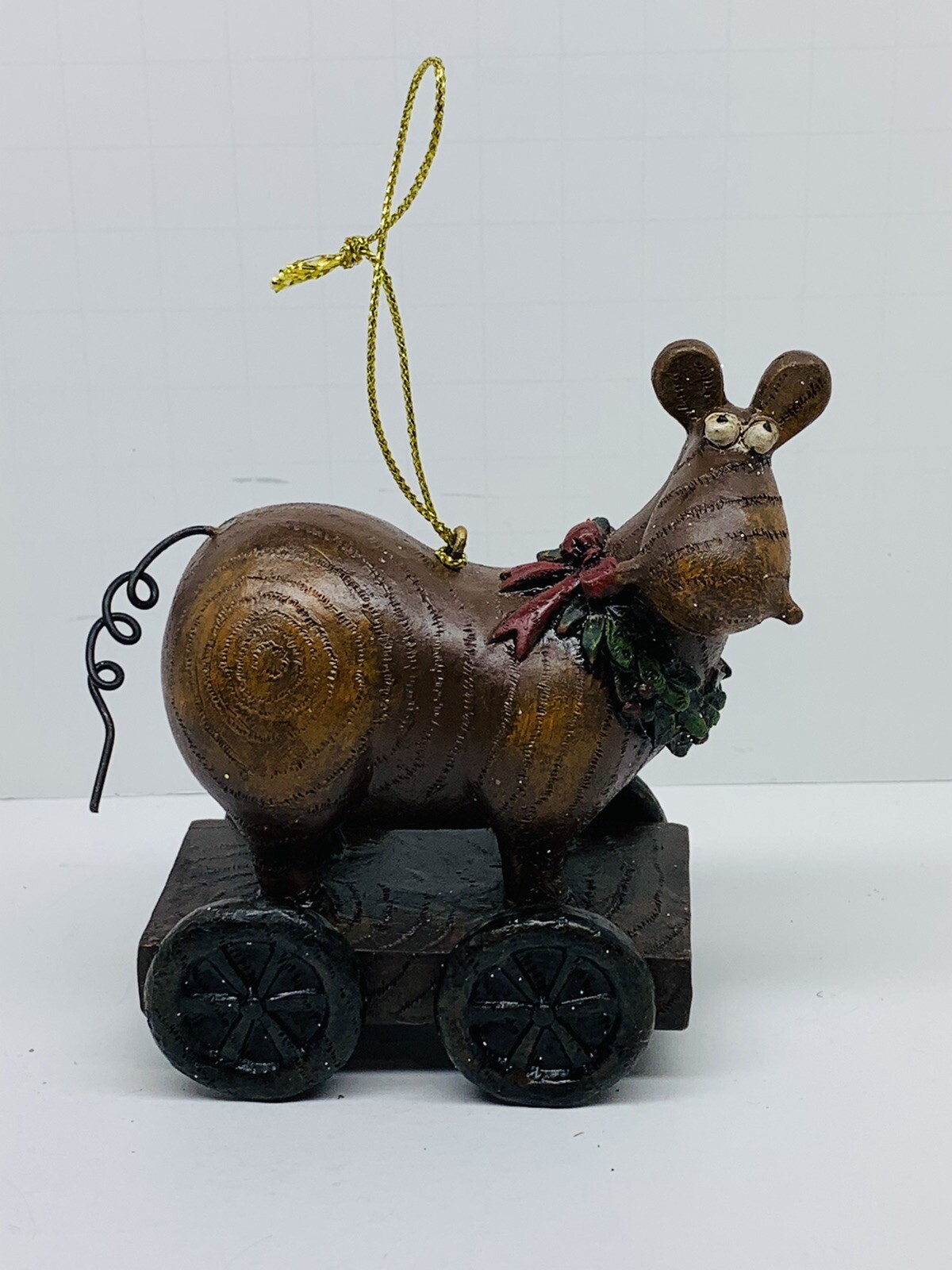 Moose Reindeer Christmas Tree Ornament On Wagon Whimsical Hunter Cabin ...