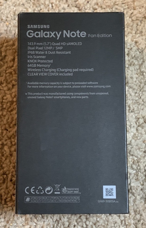 Samsung Galaxy Note FE SM-N935F/DS Black Onyx (Unlocked) BRAND NEW ...