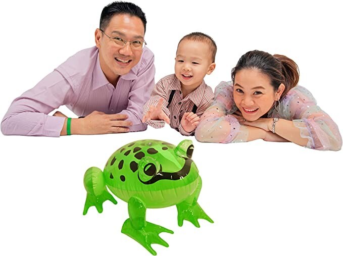 INFLATABLE FROG 39 cm Blow Up Toy LARGE Animal Inflate Kids Party ...