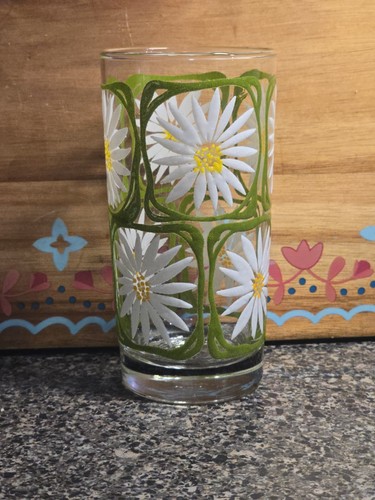 Libby Daisy Squares Drinking Glasses Set of 4 12 oz Vintage Glassware Retro 70s | eBay