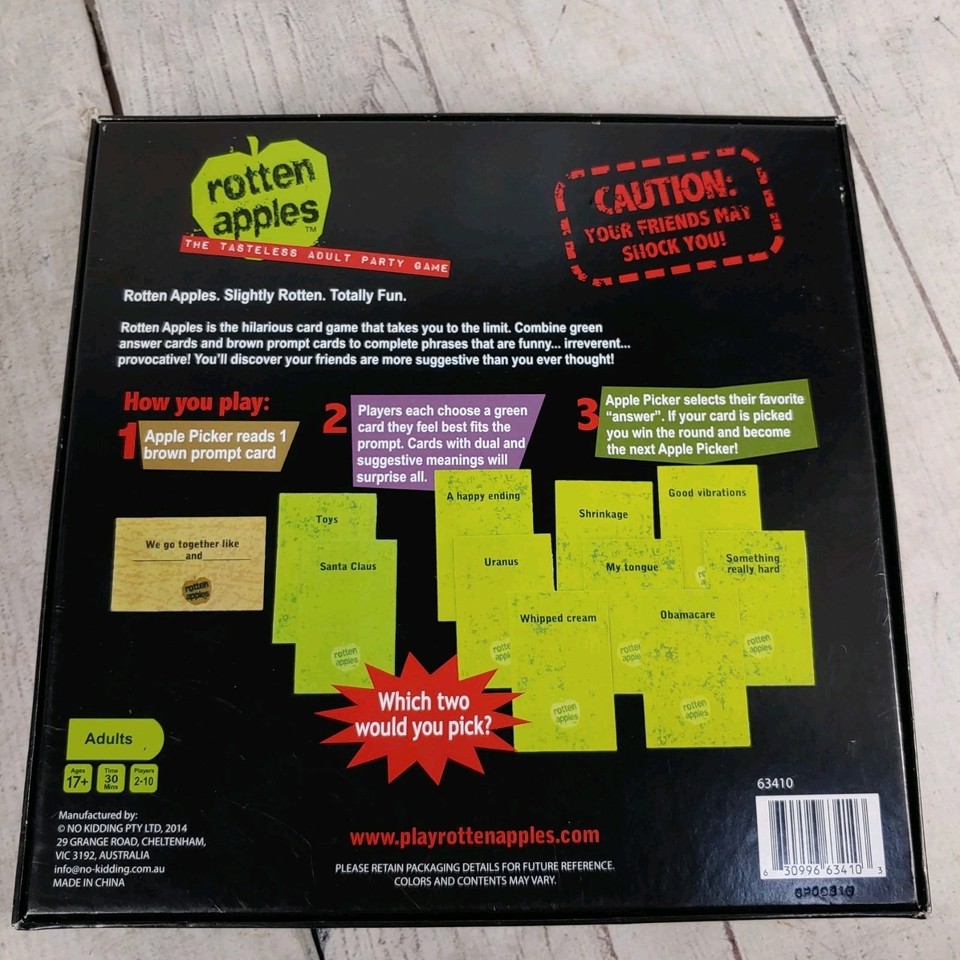 100% COMPLETE - Rotten Apples Adult Party Board Game 2014 - USED Free ...