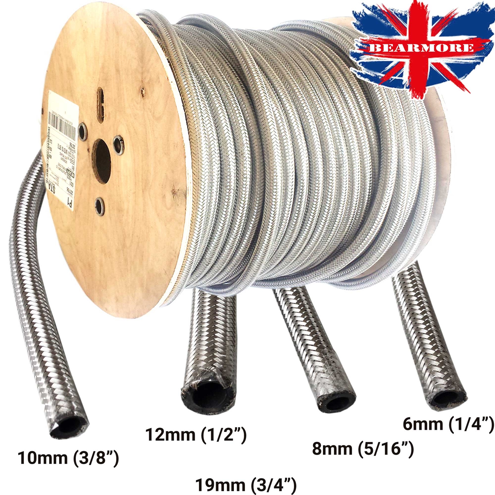 Braided Fuel Hose Line Stainless Steel Petrol Pipe Metal Flex ...