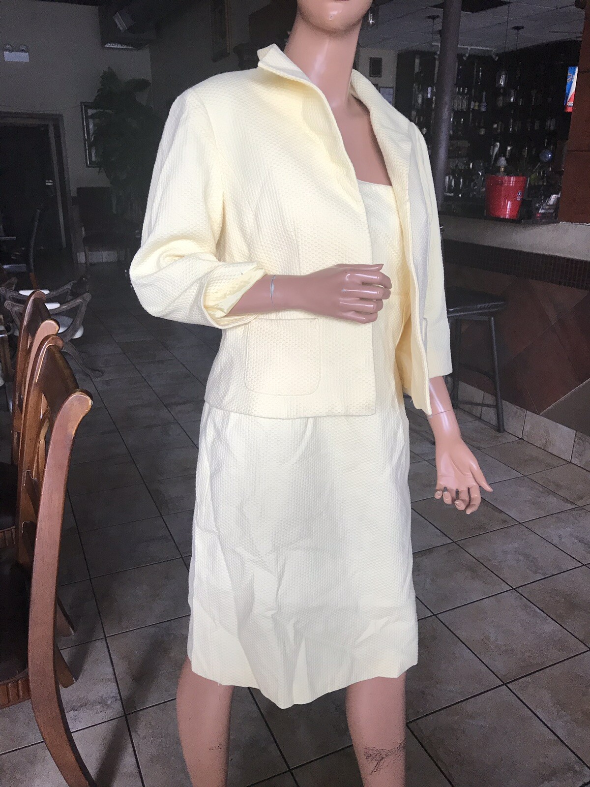 Bigio Collection Yellow Dress Blazer Jacket Set 14 | eBay