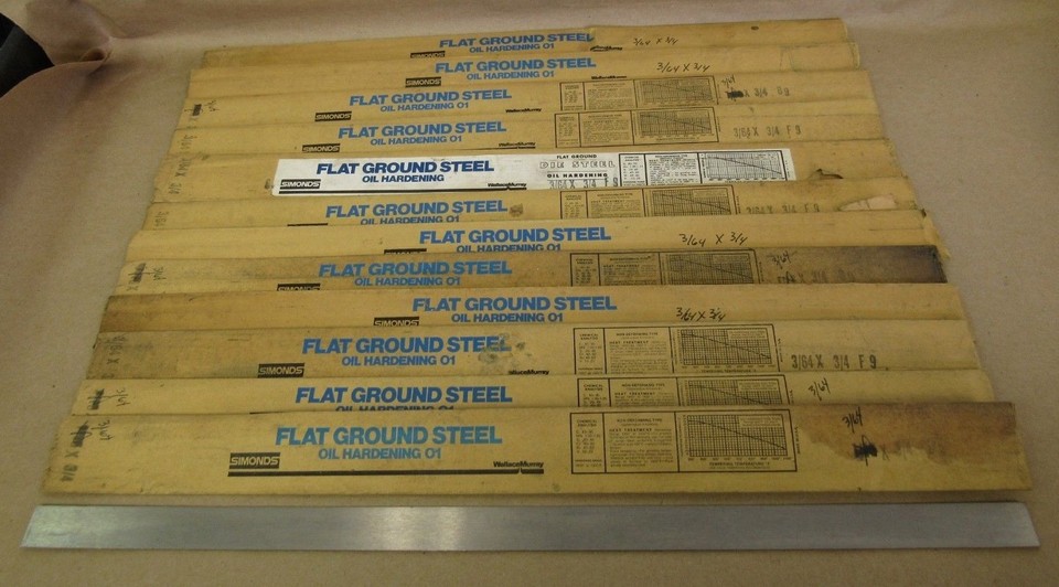 12 PCS O1 TOOL SHEET 3/64" x 3/4" X 18", SIMONDS FLAT GROUND STEEL OIL ...