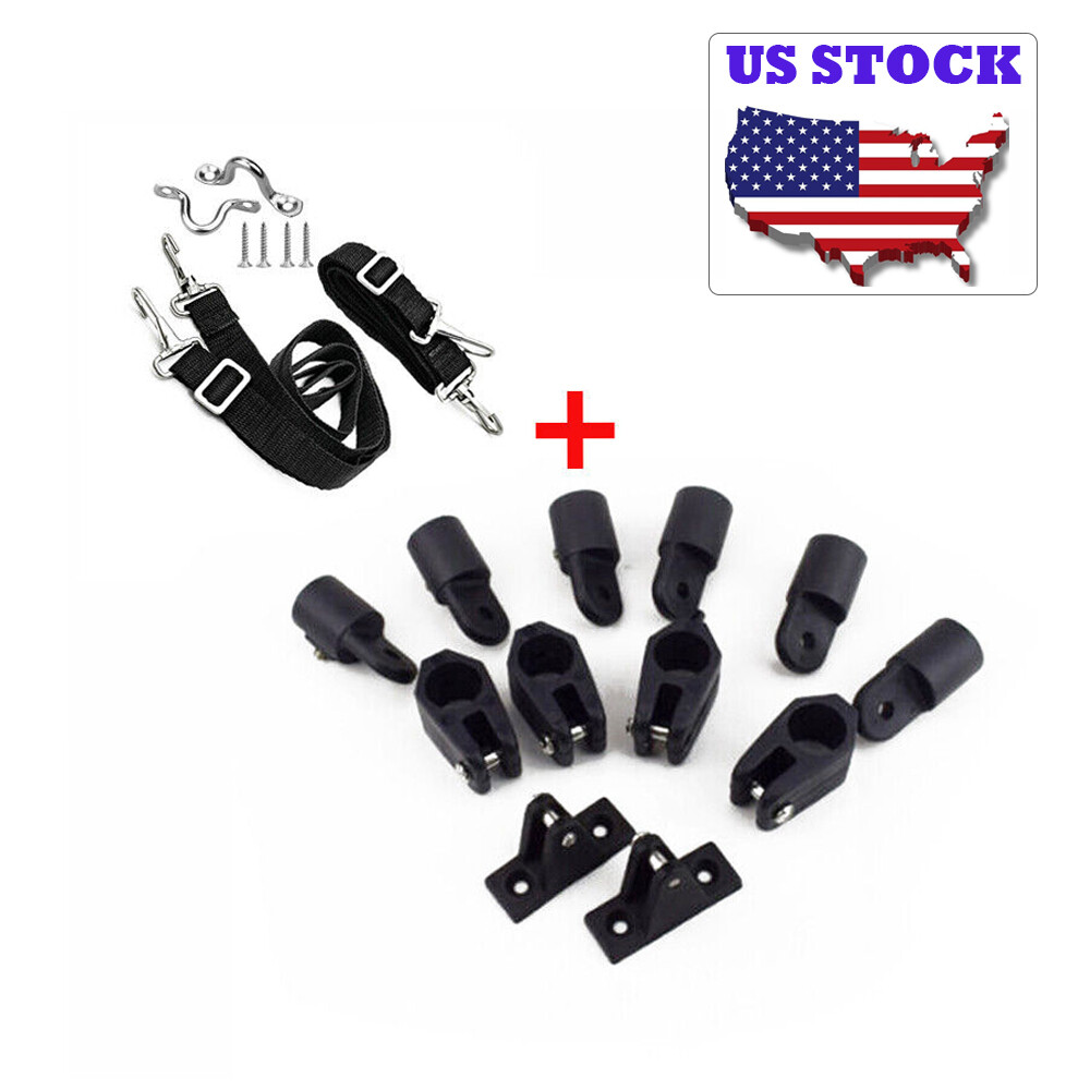 US 7/8" Boat Nylon Plastic 3 Bow Bimini Top Fittings Hardware W/Strap ...
