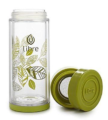 Libre Tea Infuser Bottle with Durable Glass Interior Lively Leaves ...