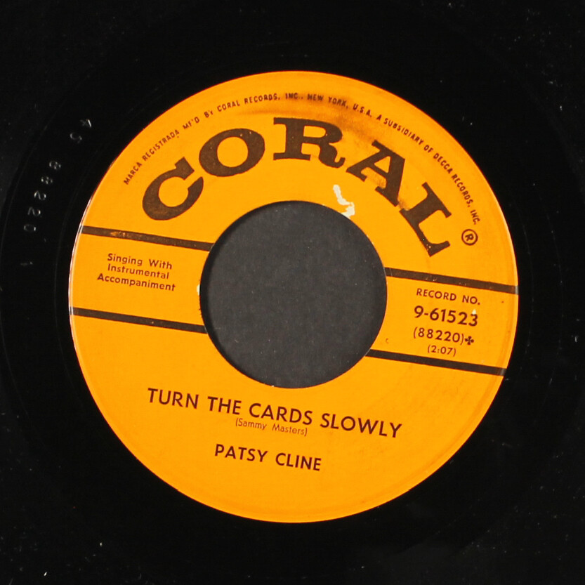 PATSY CLINE: hidin' out / turn the cards slowly CORAL 7" Single 45 RPM ...