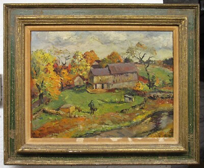 Edith Bry '30s Connecticut Farm Impressionist Ptg Listed New York WPA ...