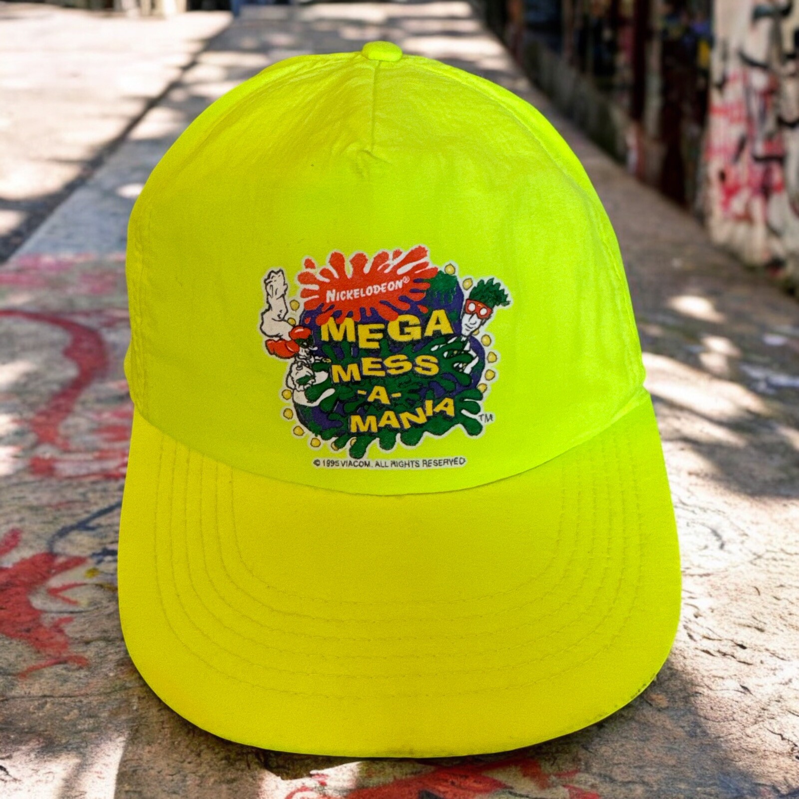 Vintage Nickelodeon Mega Mess A Mania Snapback Hat N… - Gem