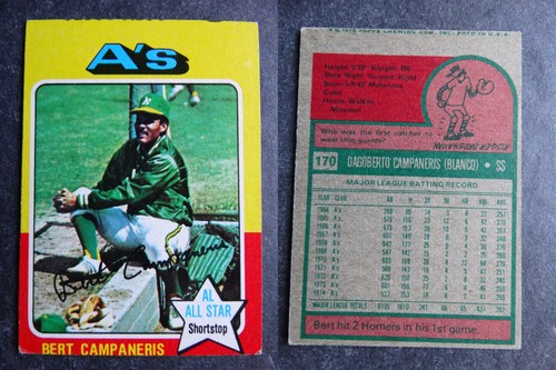 1975 Topps Mini #170 Bert Campaneris A's Miscut Error Oddball Baseball ...